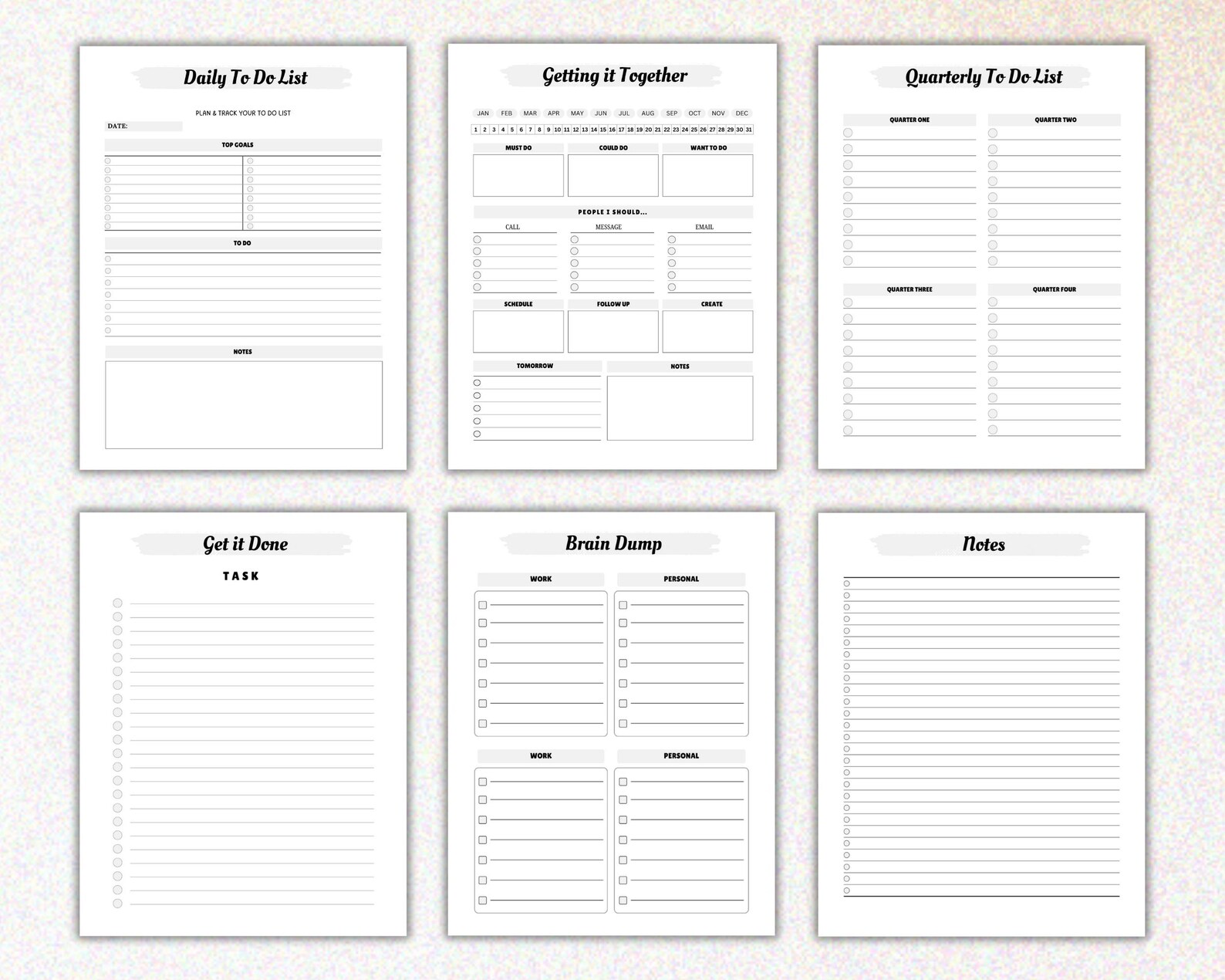 Brain Dump Template Printable, ADHD Daily Planner Editable, To-do List ...
