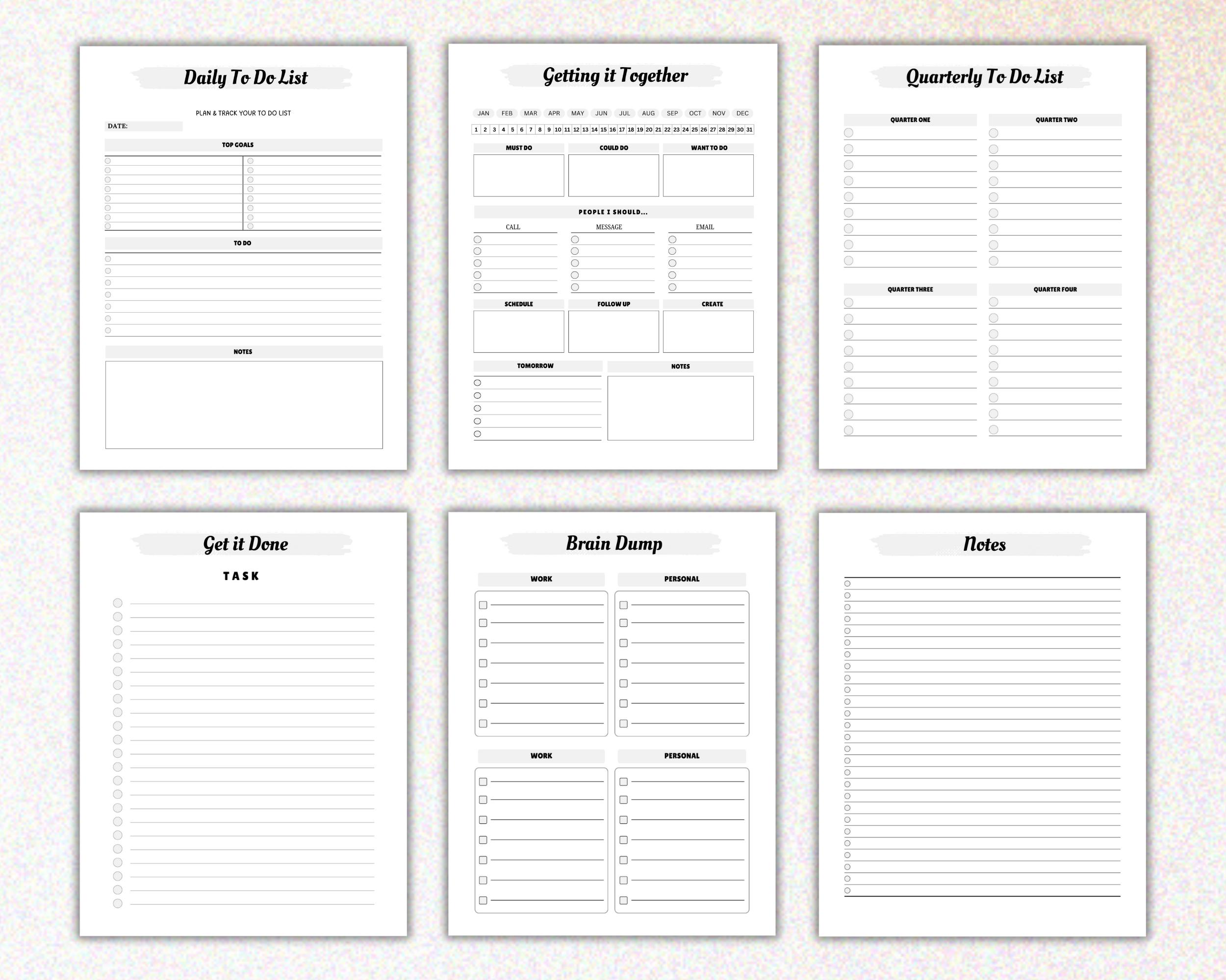 Brain Dump Template Printable, ADHD Daily Planner Editable, To-do List ...