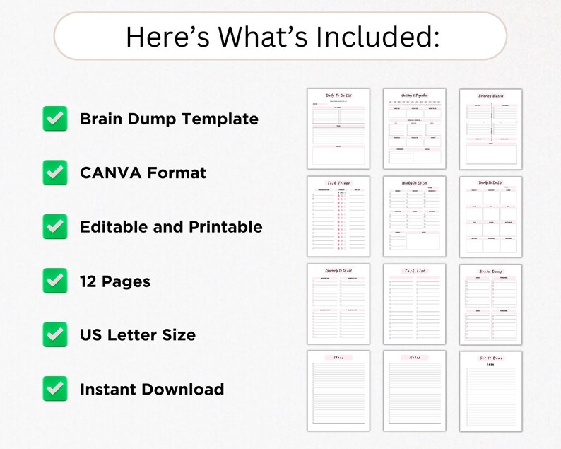 Brain Dump Template Printable PDF, ADHD Planner, To-do List, Priority ...
