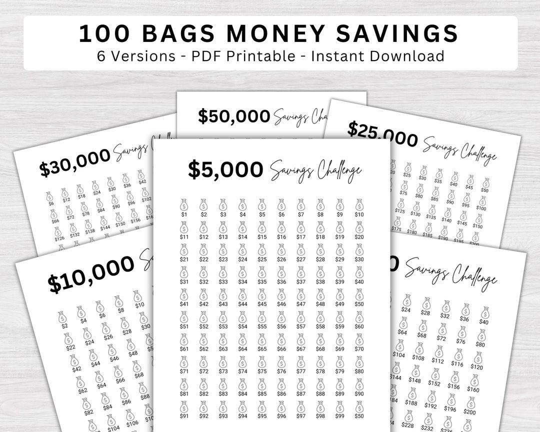 100 Envelope Challenge Printable, Money Savings Challenge, Digital ...