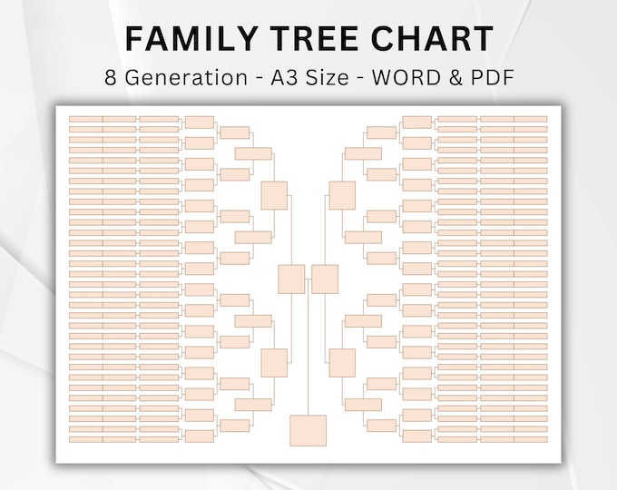 6 Generations Family Tree Chart. Printable Family Tree Templates ...