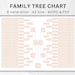 Family Tree Chart 8 Generation Printable, Genealogy Pedigree Template ...