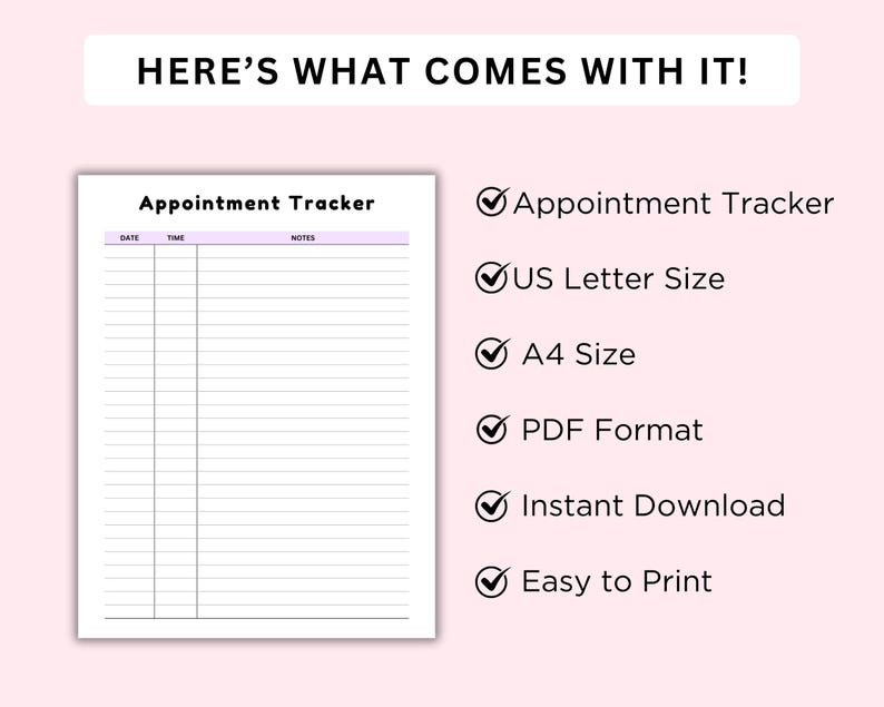 Appointment Tracker Printable. 15 Minute. Salon Planner. Therapist Appt ...