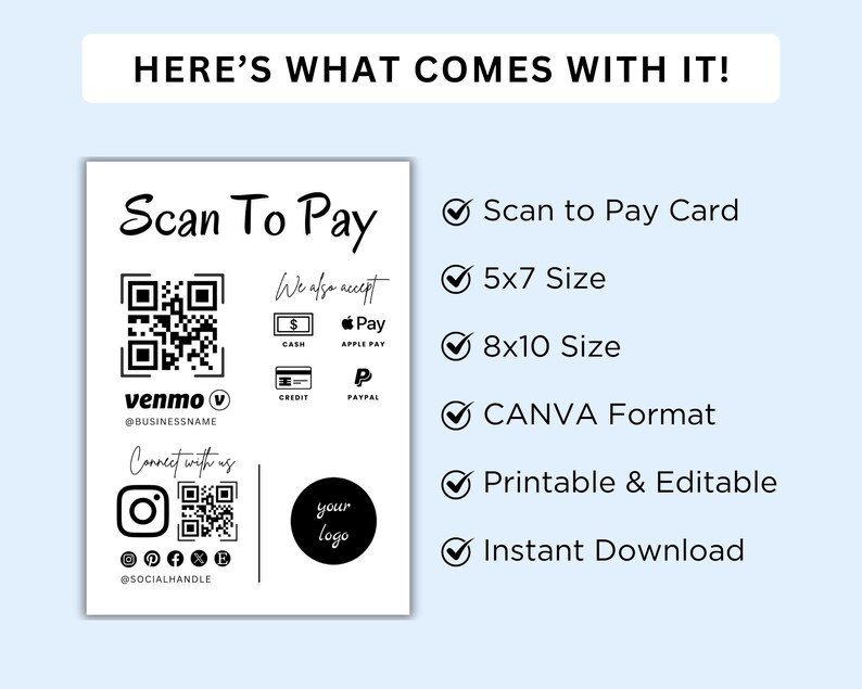 Editable Qr Code Sign for Small Business Template Payment Sign ...