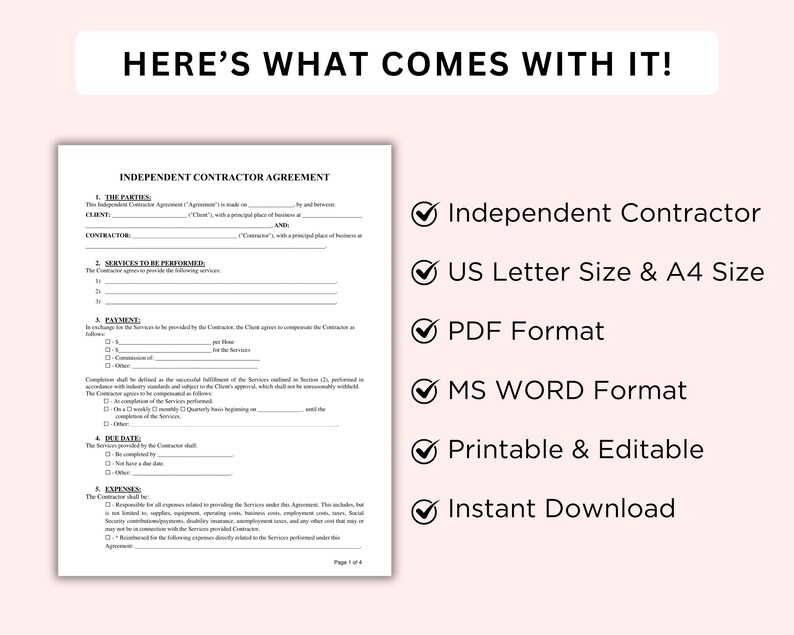 Editable Independent Contractor Agreement Templates. Independent ...
