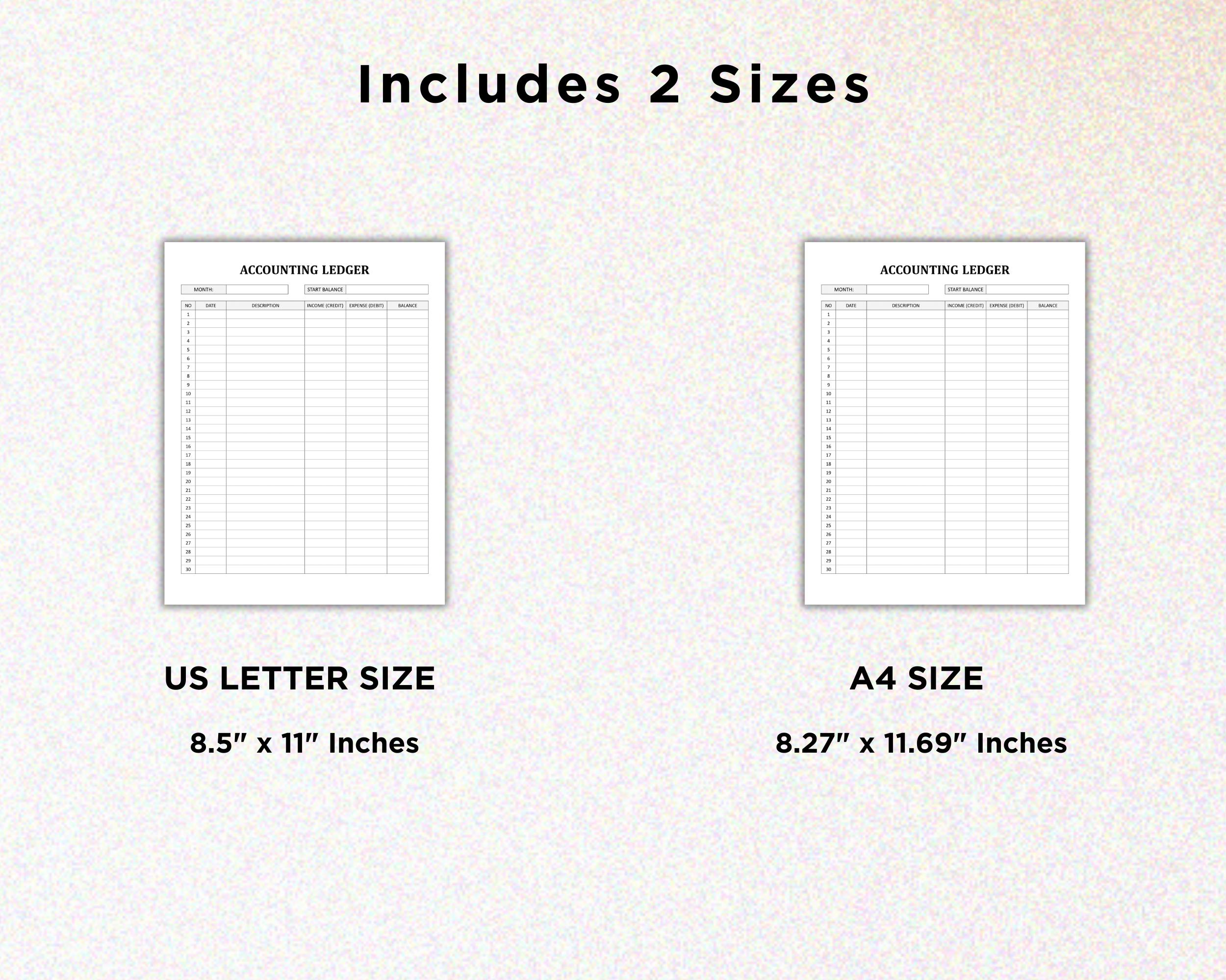 Accounting Ledger Printable, General Ledger, Expense Tracker, Small ...