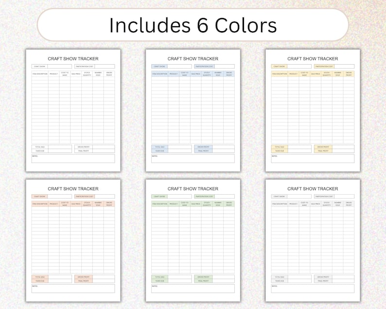 EDITABLE Craft Show Tracker Printable Craft Show Order Form Craft Fair ...