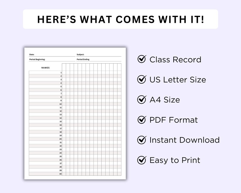 Class Record Printable. Class Gradebook. Teacher Gradebook. Class ...