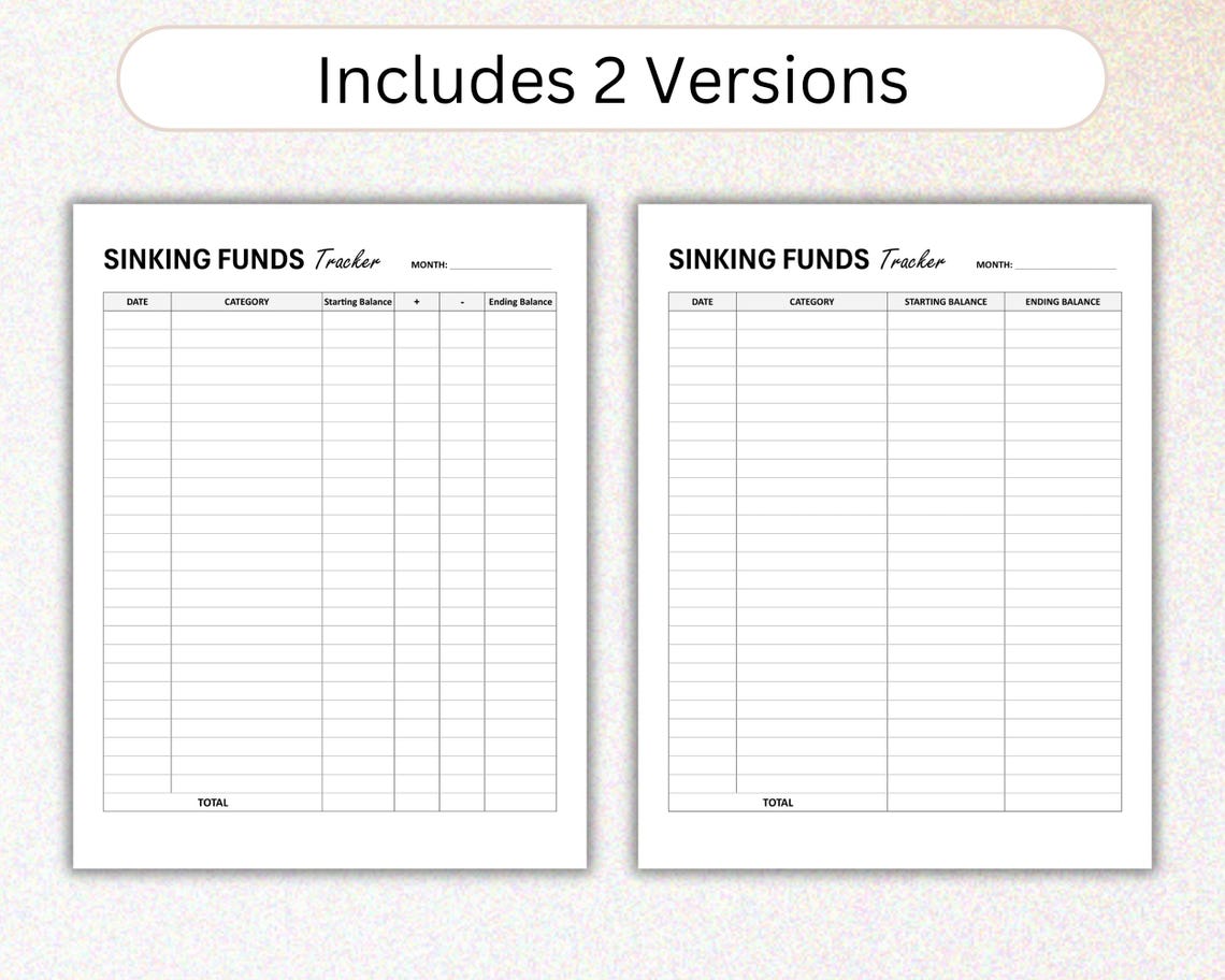 Sinking Funds Tracker Printable, Monthly Budget Planner, Savings Log ...