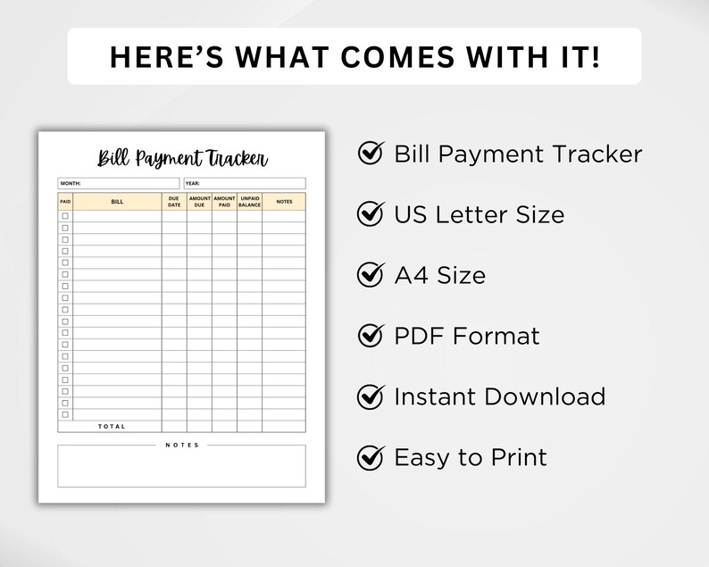 Monthly Bill Organizer Printable, Budget & Expense Tracker, Bill ...