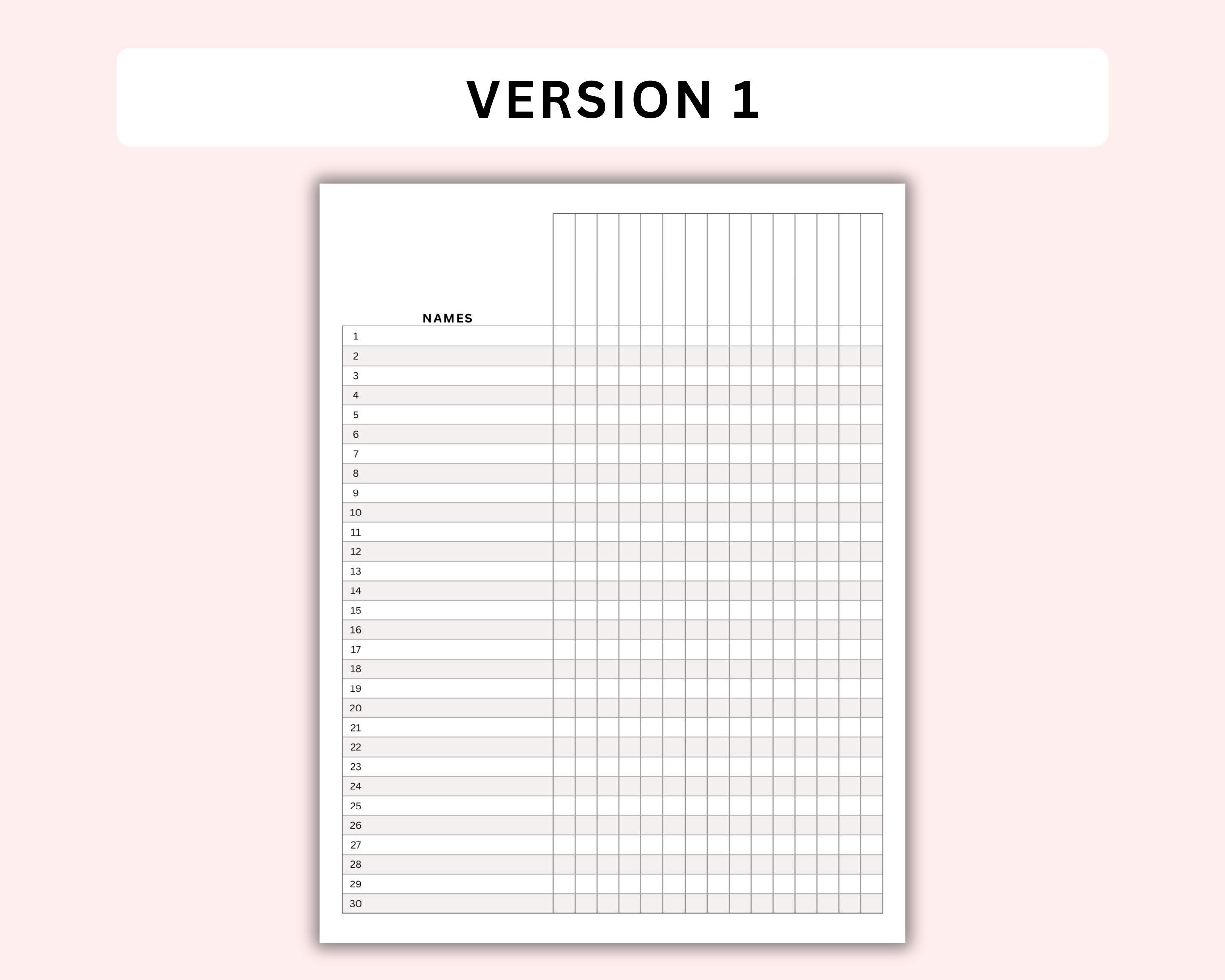 Class Record Printable, Teacher Gradebook & Attendance Log, Classroom ...