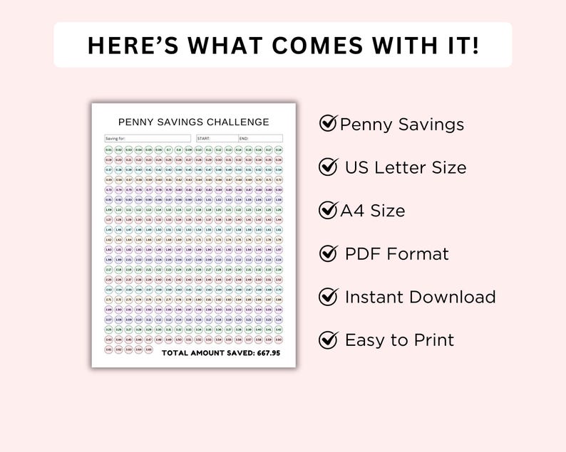 Penny Savings Challenge Printable | One Penny Saving Challenge | Penny ...