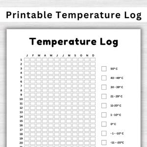Temperature Log. Printable Temperature Tracker. Weather Tracker ...