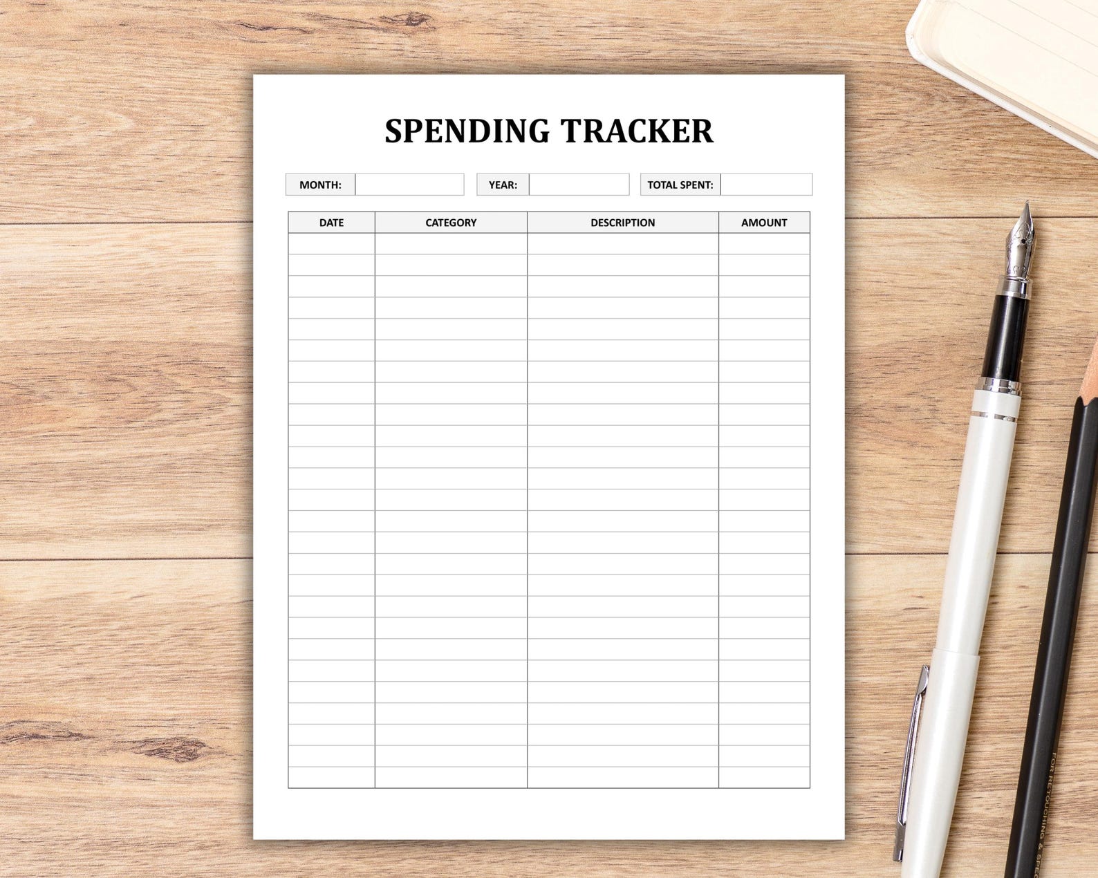 Spending Tracker Printable, Monthly Expense Log, Expense Tracker ...
