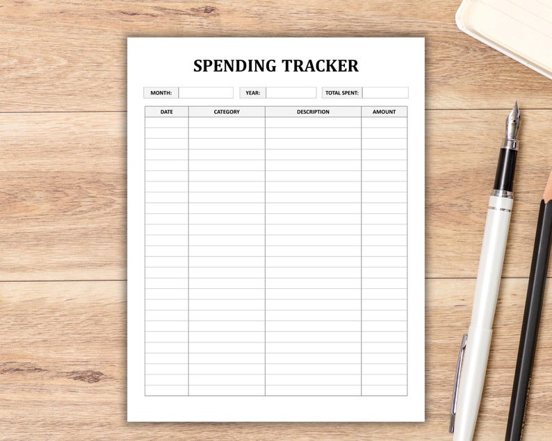 Spending Tracker Printable, Monthly Expense Log, Expense Tracker ...