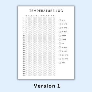 Temperature Log Printable, Temperature Tracker, Daily Weather Tracker ...