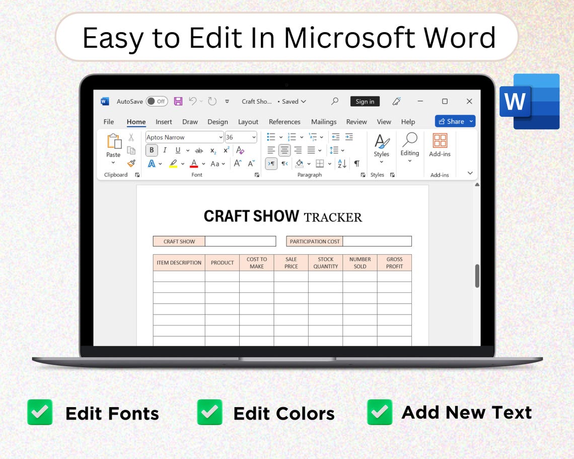 Printable Craft Show Tracker. Craft Show Order Form. Craft Fair ...