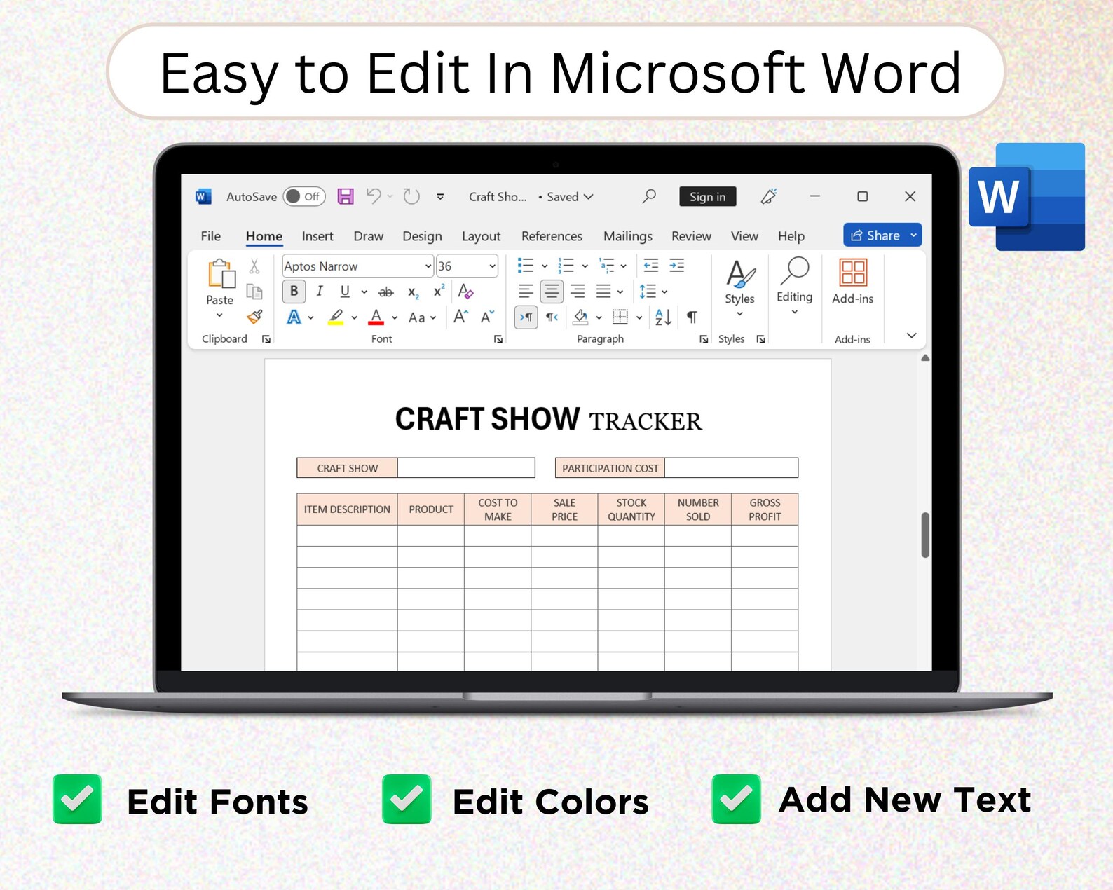 Printable Craft Show Tracker. Craft Show Order Form. Craft Fair ...