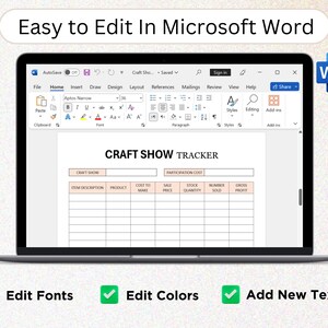 Printable Craft Show Tracker. Craft Show Order Form. Craft Fair ...
