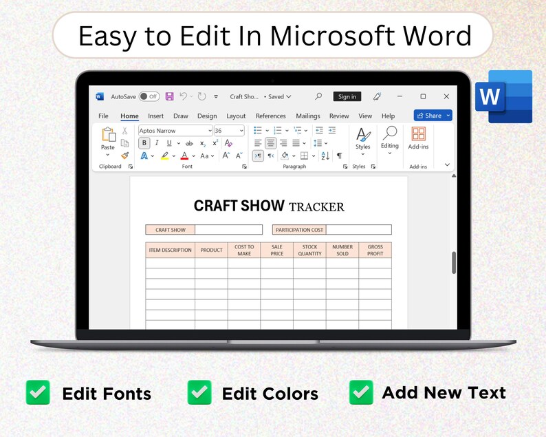 Printable Craft Show Tracker. Craft Show Order Form. Craft Fair ...