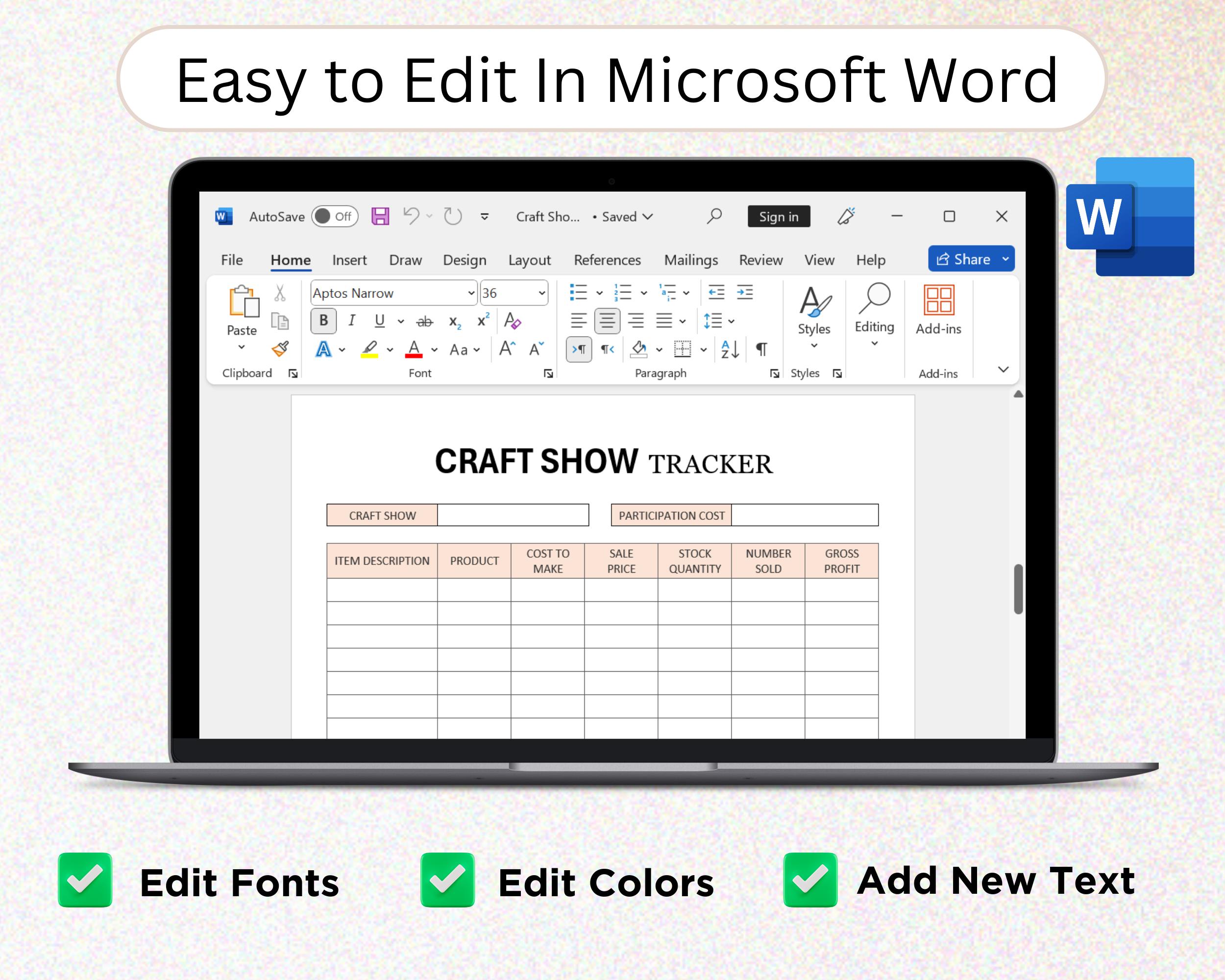 Printable Craft Show Tracker. Craft Show Order Form. Craft Fair ...
