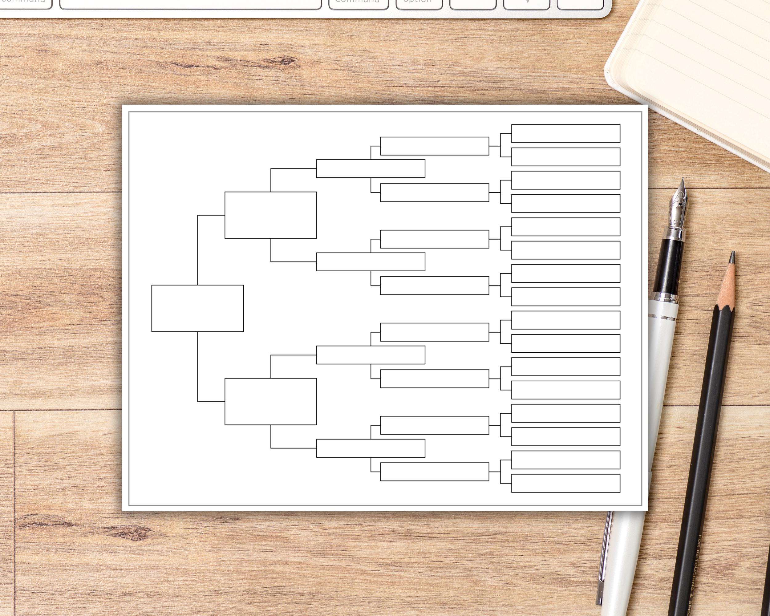 5 Generation Family Tree Chart, Printable Genealogy Template, Ancestry ...
