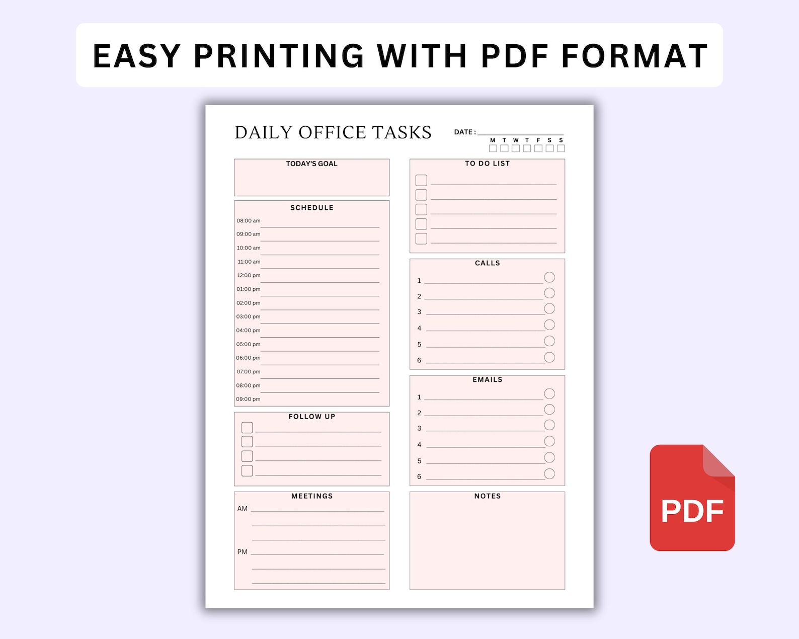 Printable Daily Office Tasks. Office To-do List Planner. Office Task ...