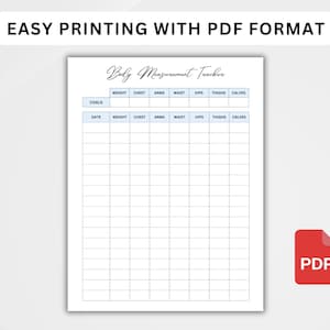 Body Measurement Tracker Printable: Fitness Progress Sheet (PDF) - Etsy