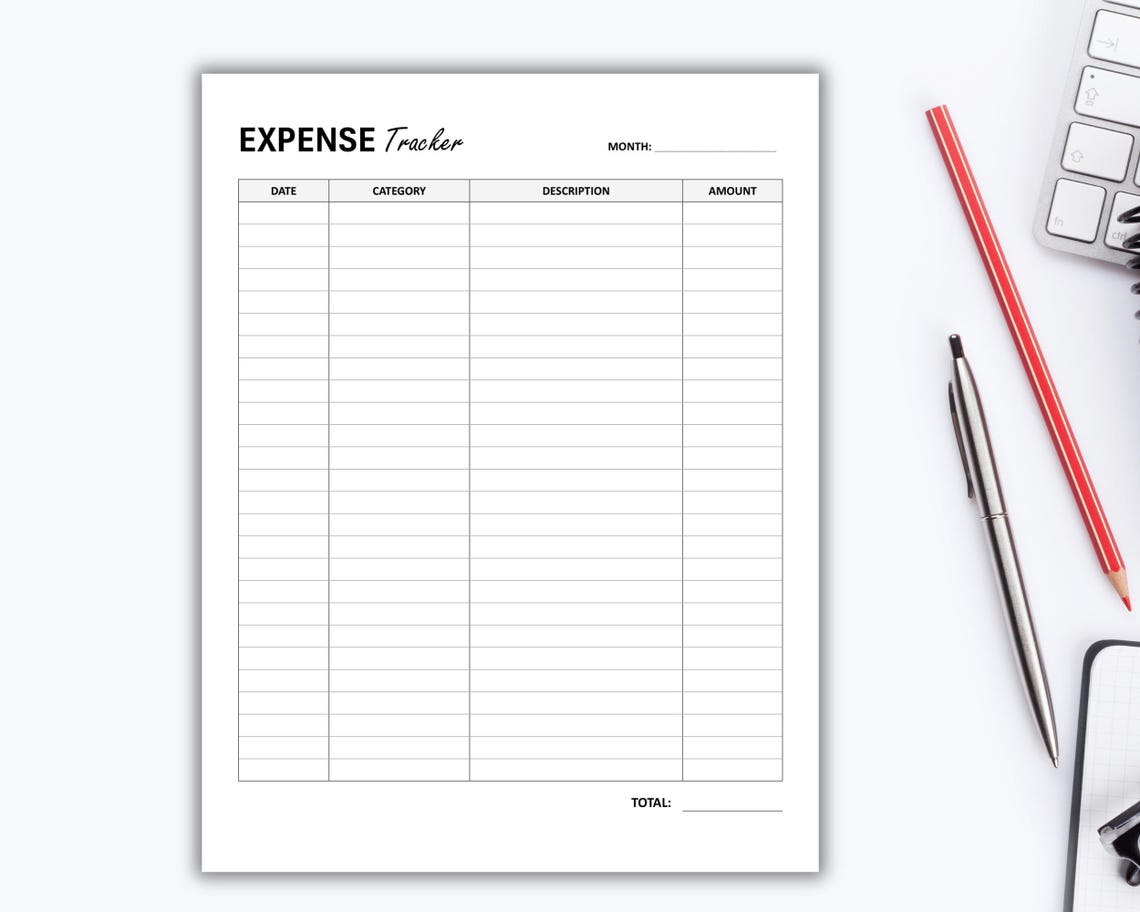 Expense Tracker Printable PDF. Spending Tracker. Expense Log. Purchase ...