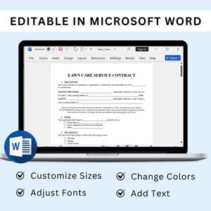 Lawn Care Service Agreement Template Printable, Landscaping Service ...