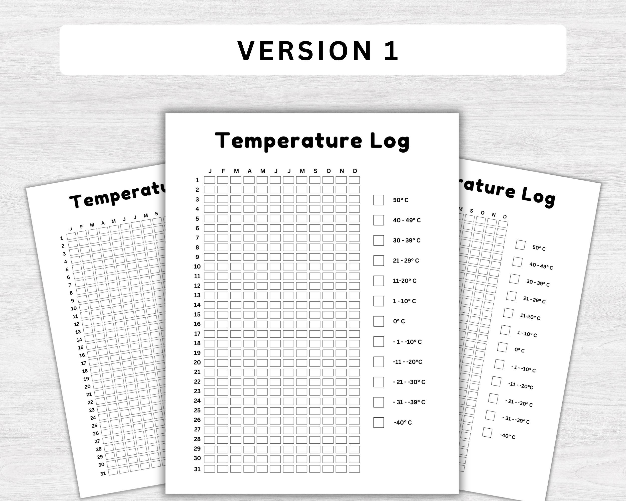 Temperature Log Bundle. Printable Temperature Tracker. Weather Tracker ...