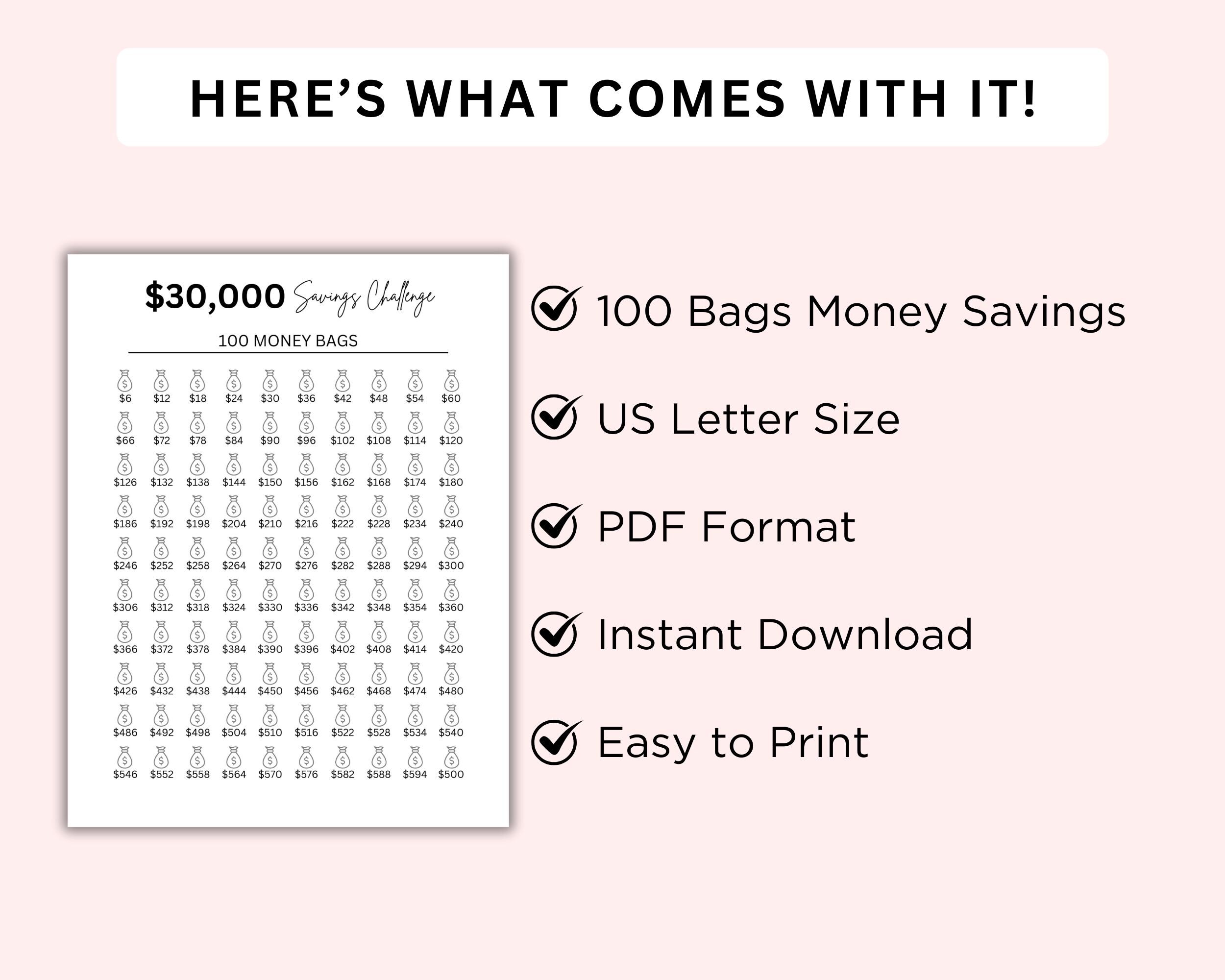 100 Envelopes Savings Challenge Bundle. Savings Tracker. Printable ...