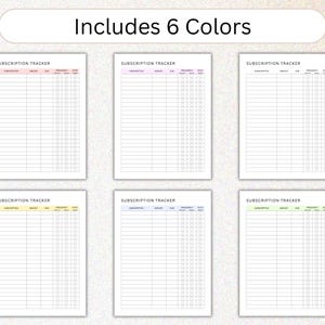 Subscription Tracker Printable PDF. Membership Tracker. Subscription ...
