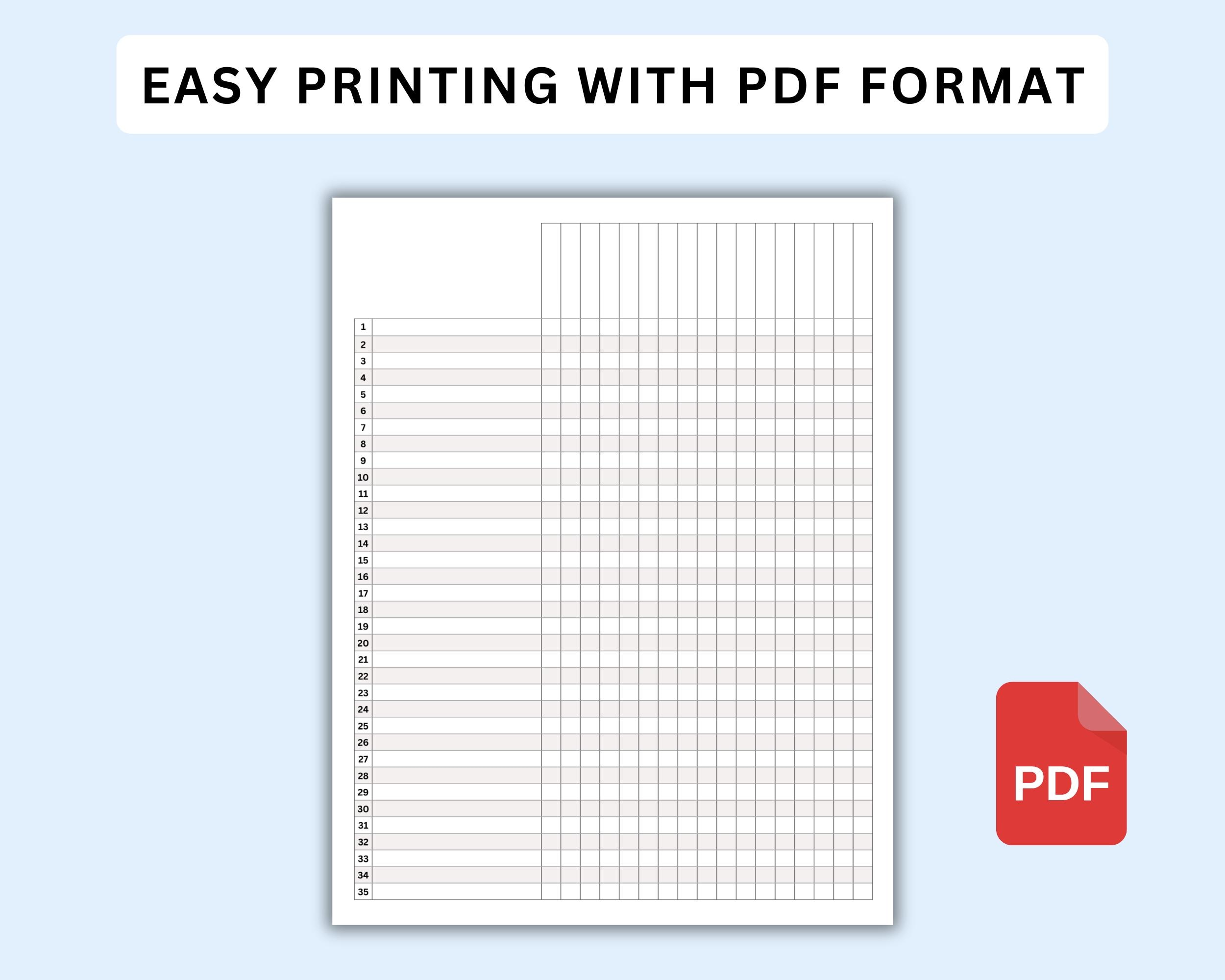 Class Record & Attendance Log Printable, Class Gradebook, Teacher ...