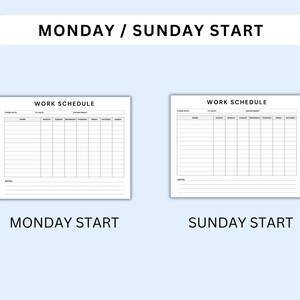 Employee Weekly Work Schedule Form Printable PDF. Instant Digital ...