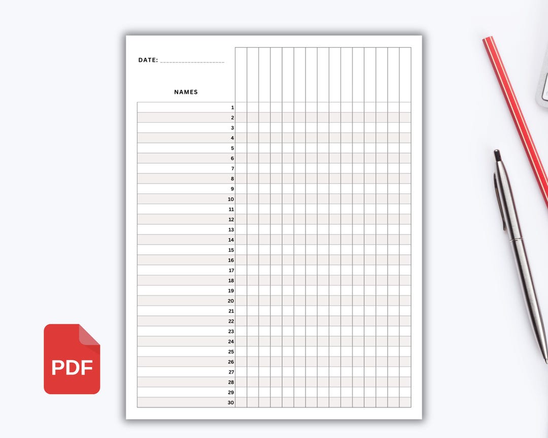 Printable Class Record. Classroom Grading Sheets. Class Gradebook ...