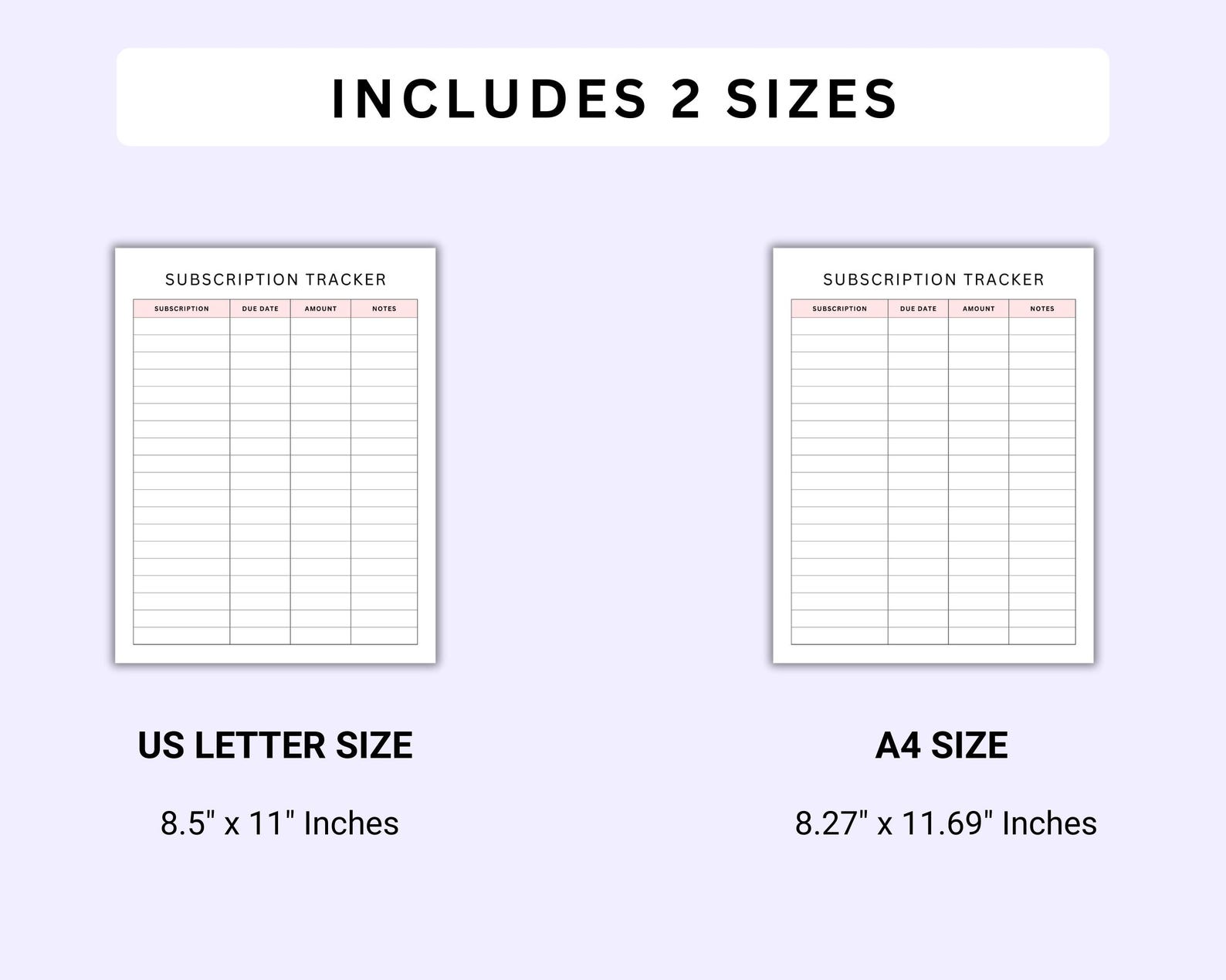Printable Subscription Tracker Log. Membership Tracking. Monthly ...