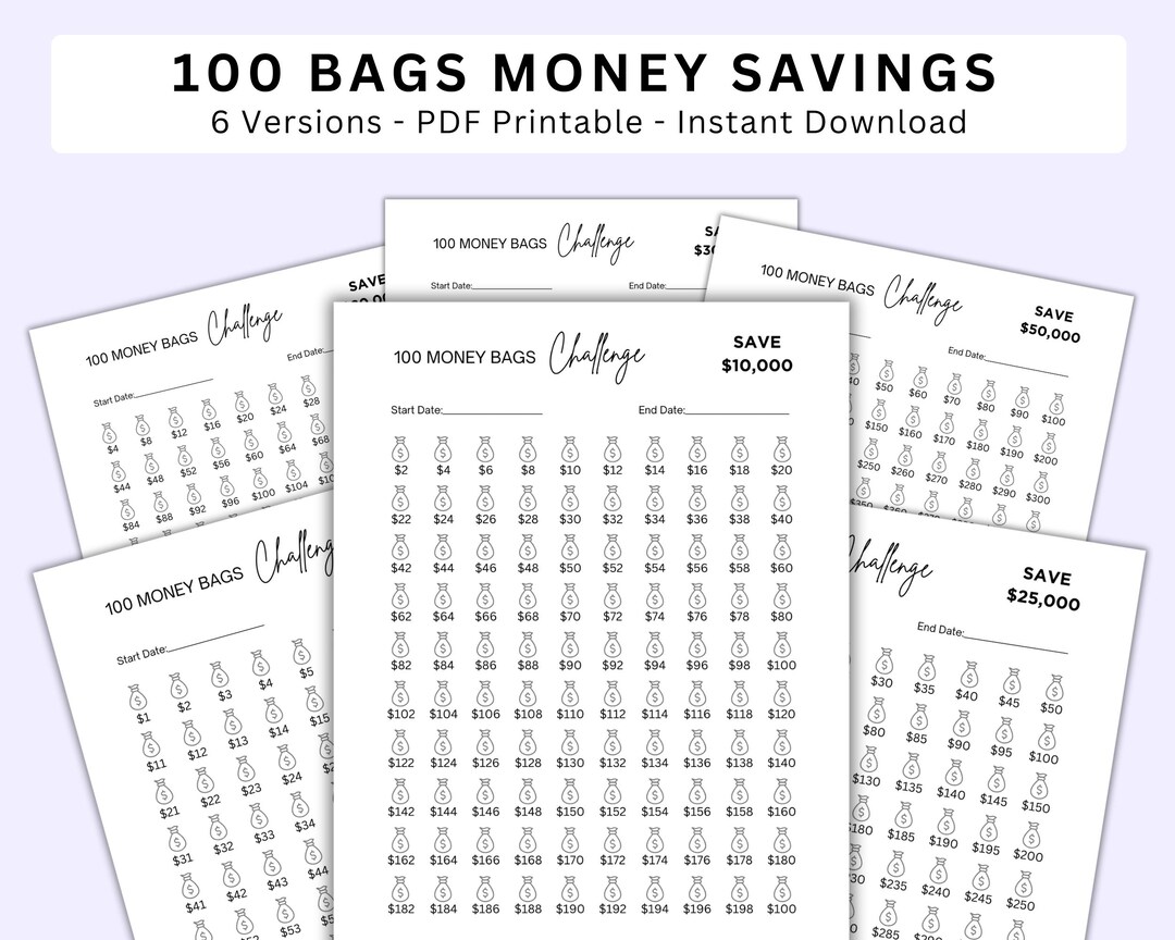 Printable 100 Envelope Challenge Bundle. Money Savings Challenge ...