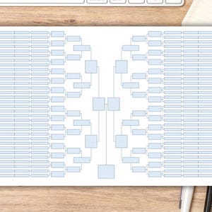Family Tree Chart 8 Generation Printable, Genealogy Pedigree Template ...