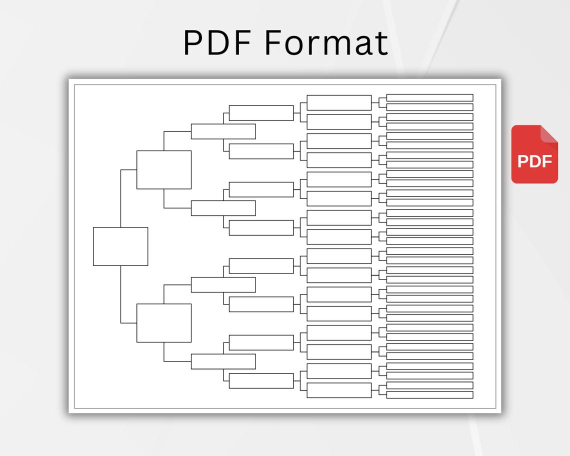 6 Generations Family Tree Chart, Genealogy Pedigree Template, Printable ...