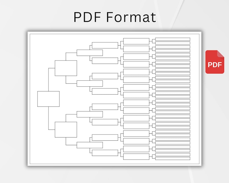 6 Generations Family Tree Chart, Genealogy Pedigree Template, Printable ...
