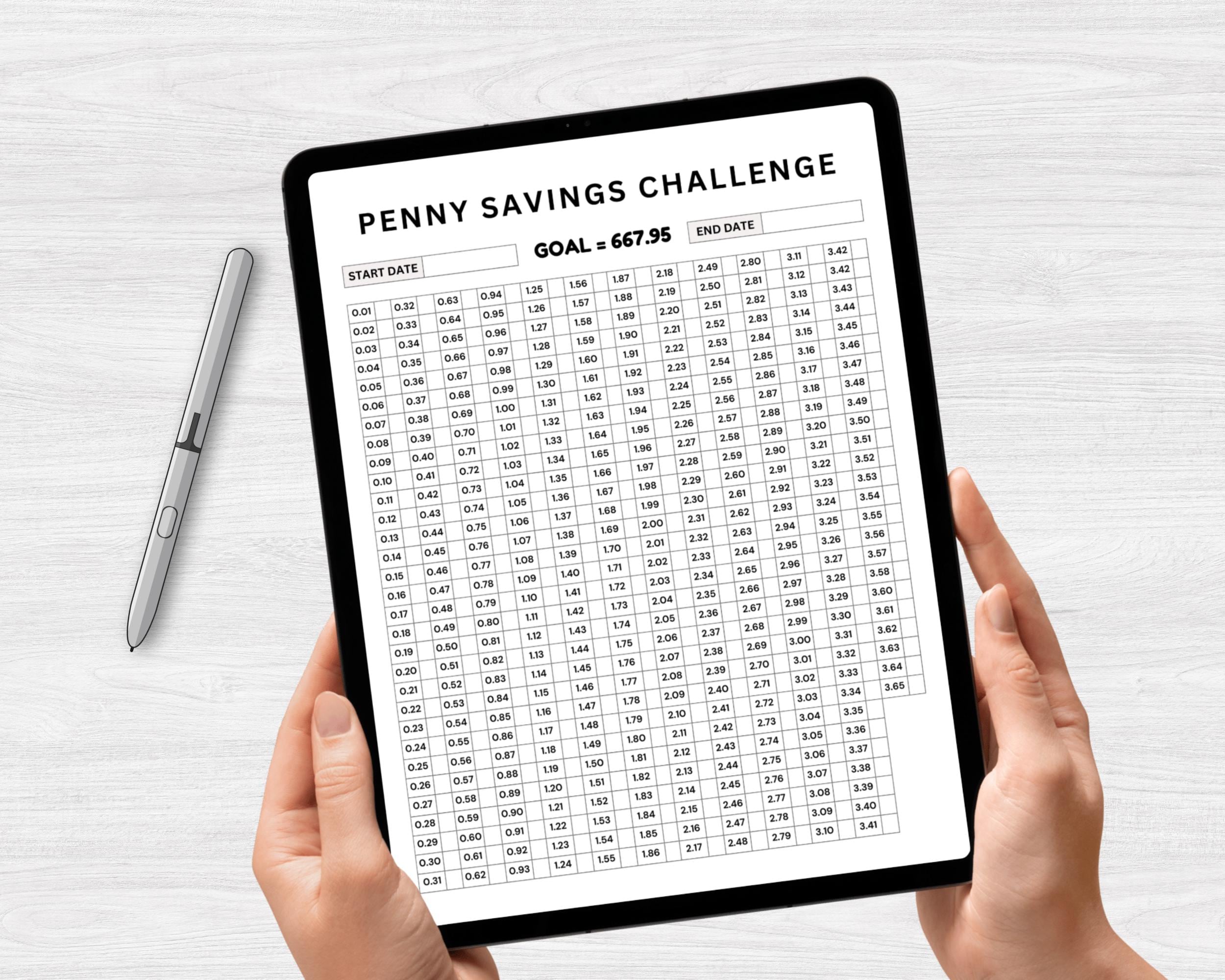 Penny Savings Challenge Printable | 365 Day 1p Saving Tracker | Daily ...