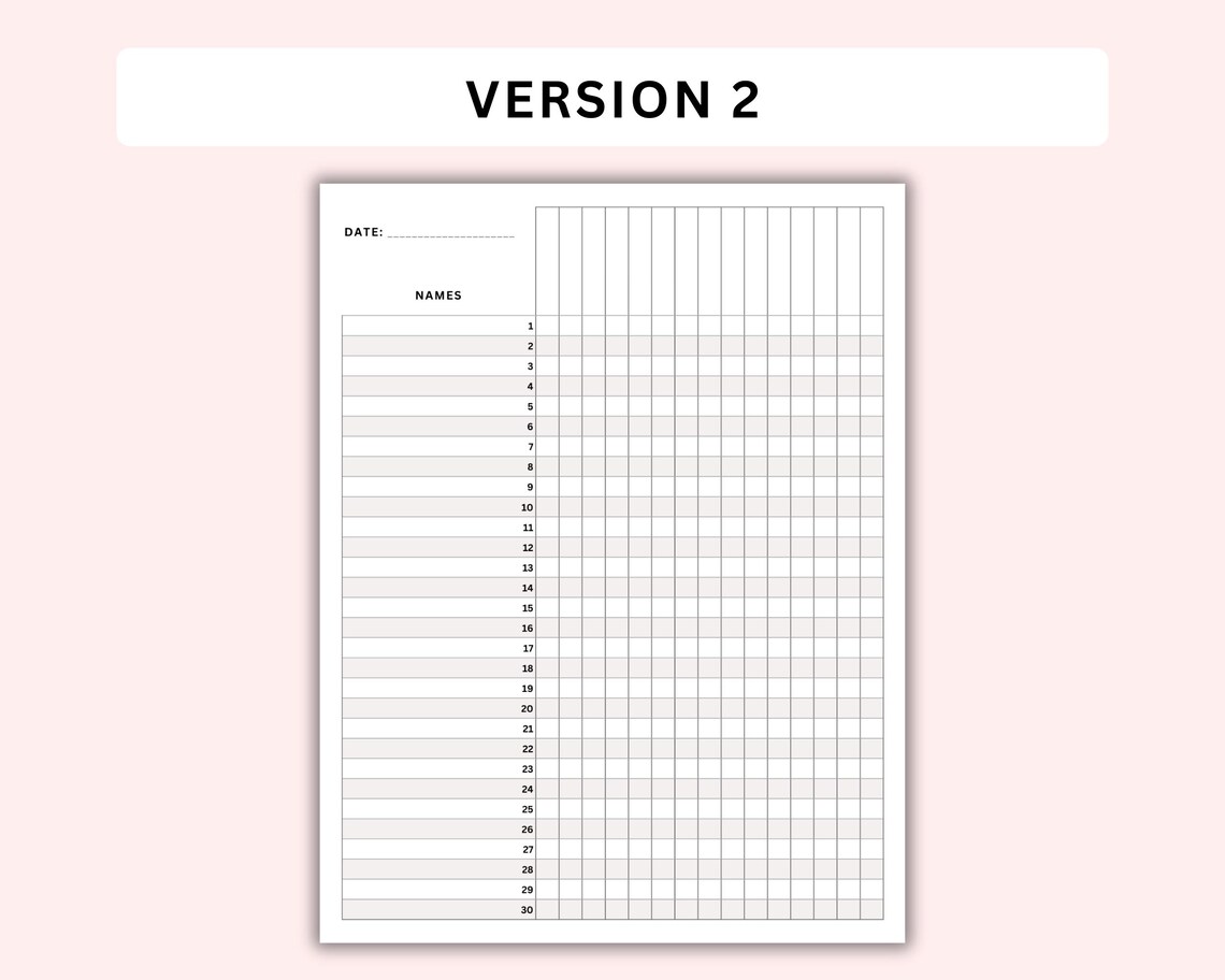 Printable Class Record. Classroom Grading Sheets. Class Gradebook ...