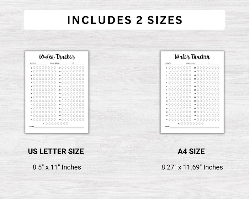 Hydration Log Printable | Monthly Water Intake Tracker | Wellness ...