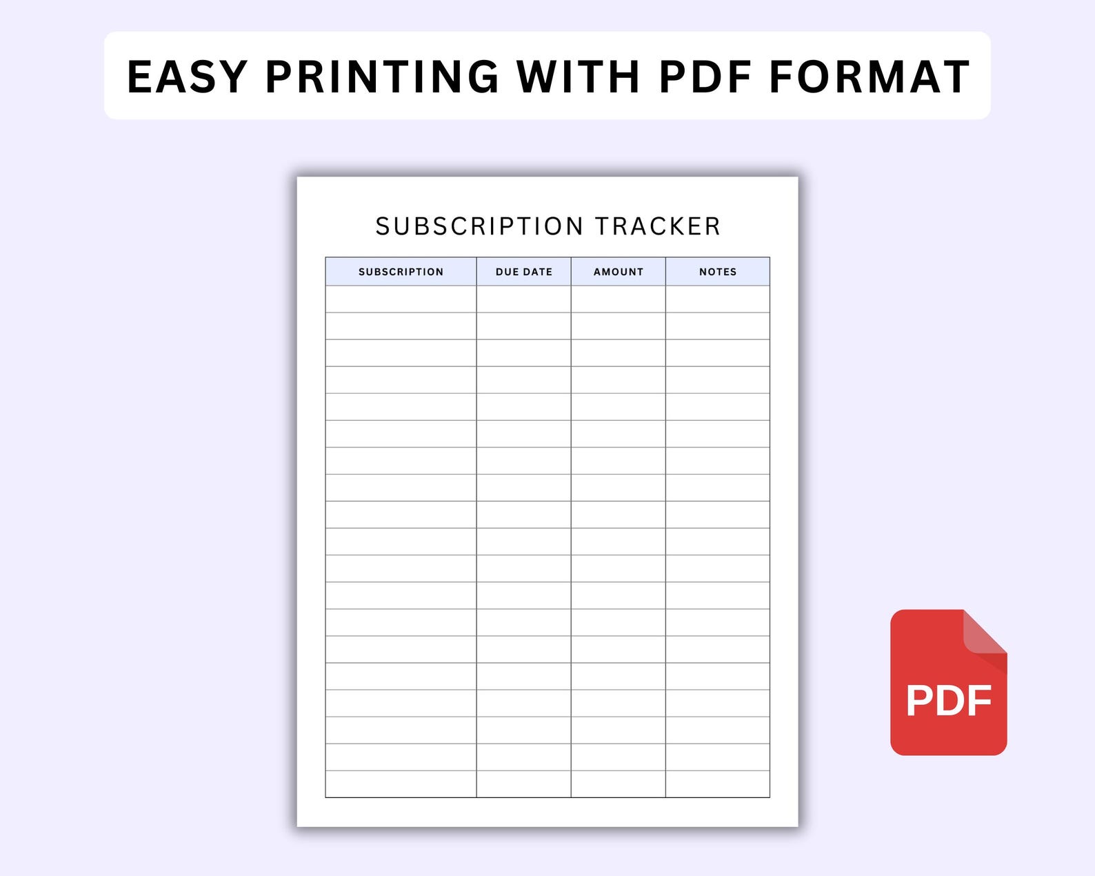 Printable Subscription Tracker Log. Membership Tracking. Monthly Subscription Checklist. Expense ...