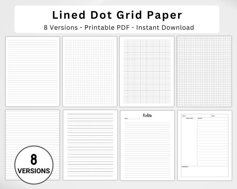 Graph Paper Printable, Graph Grid Paper, Squared Paper Digital Template ...