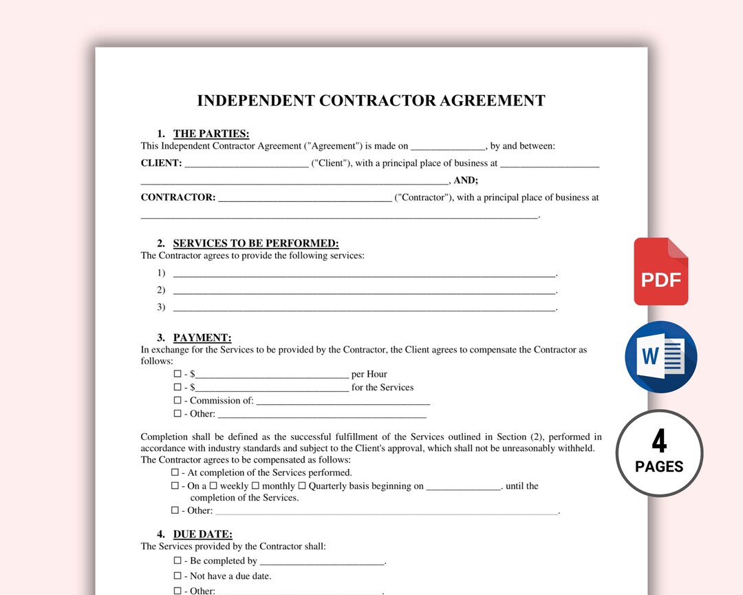 Editable Independent Contractor Agreement Templates. Independent ...