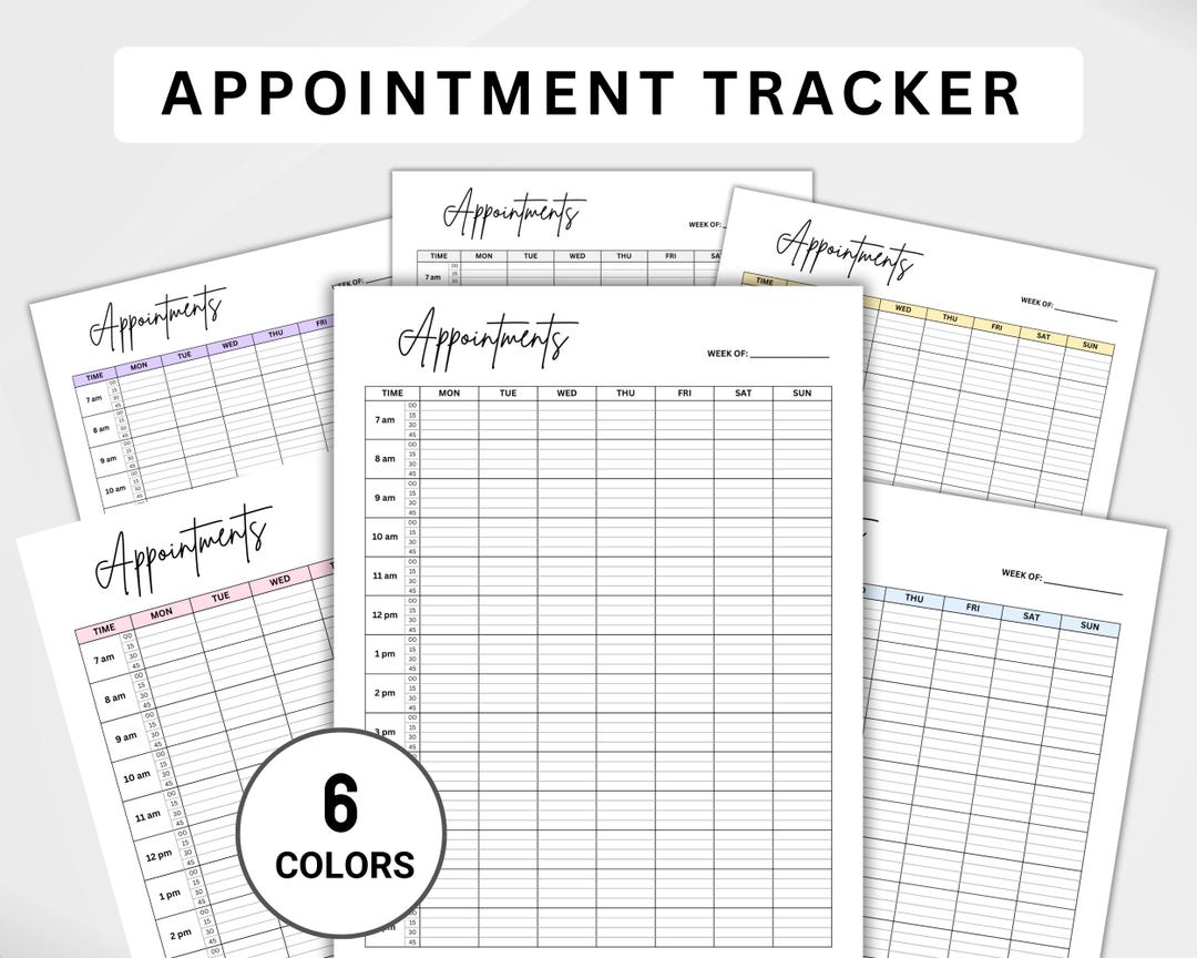 15 Minute Interval Appointment Tracker Printable (A4, Letter PDF) - Etsy