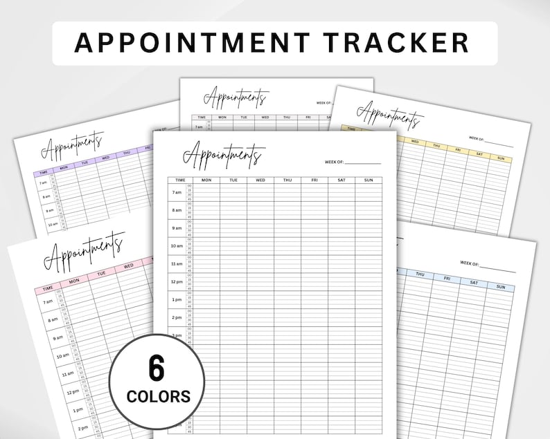 15 Minute Interval Appointment Tracker Printable (A4, Letter PDF) - Etsy
