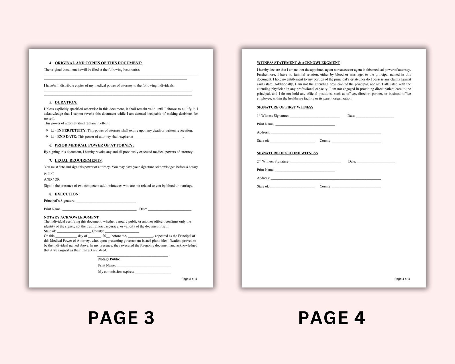 Medical Power of Attorney Template Printable, Medical Power of Attorney ...